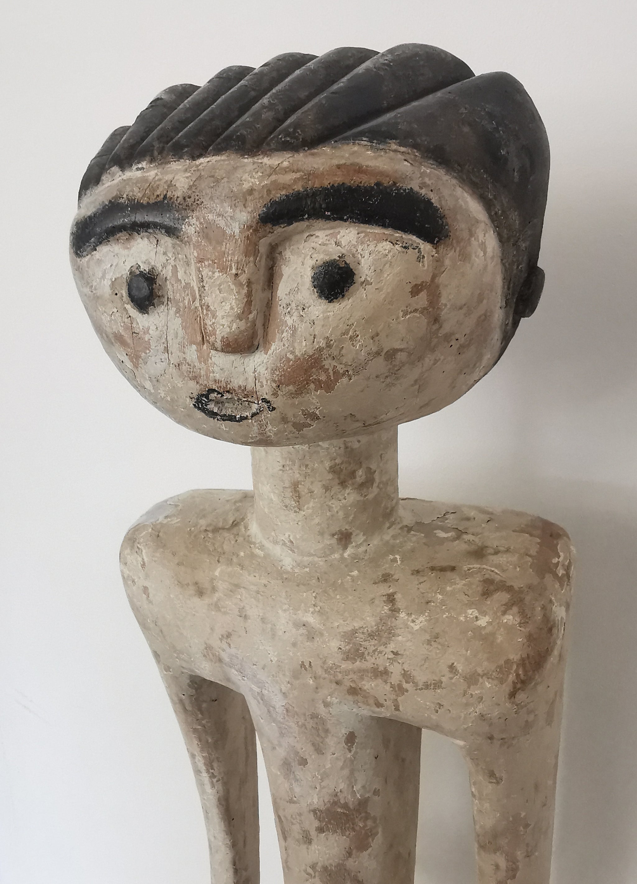 Togolese Ewe Tribe Carved Wood with White Kaolin Standing Male ...