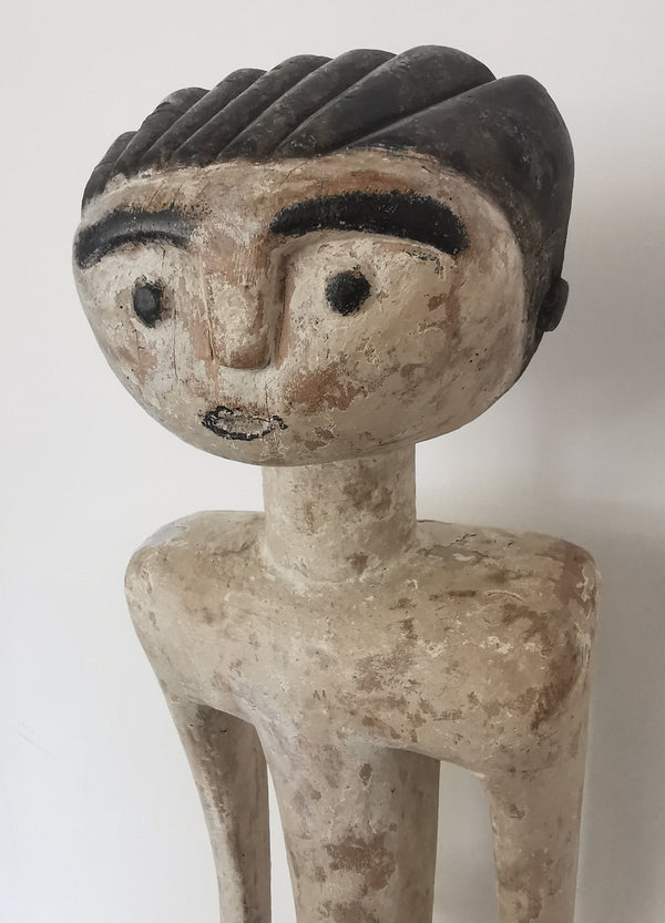 Togolese Ewe Tribe Carved Wood with White Kaolin Standing Male ...