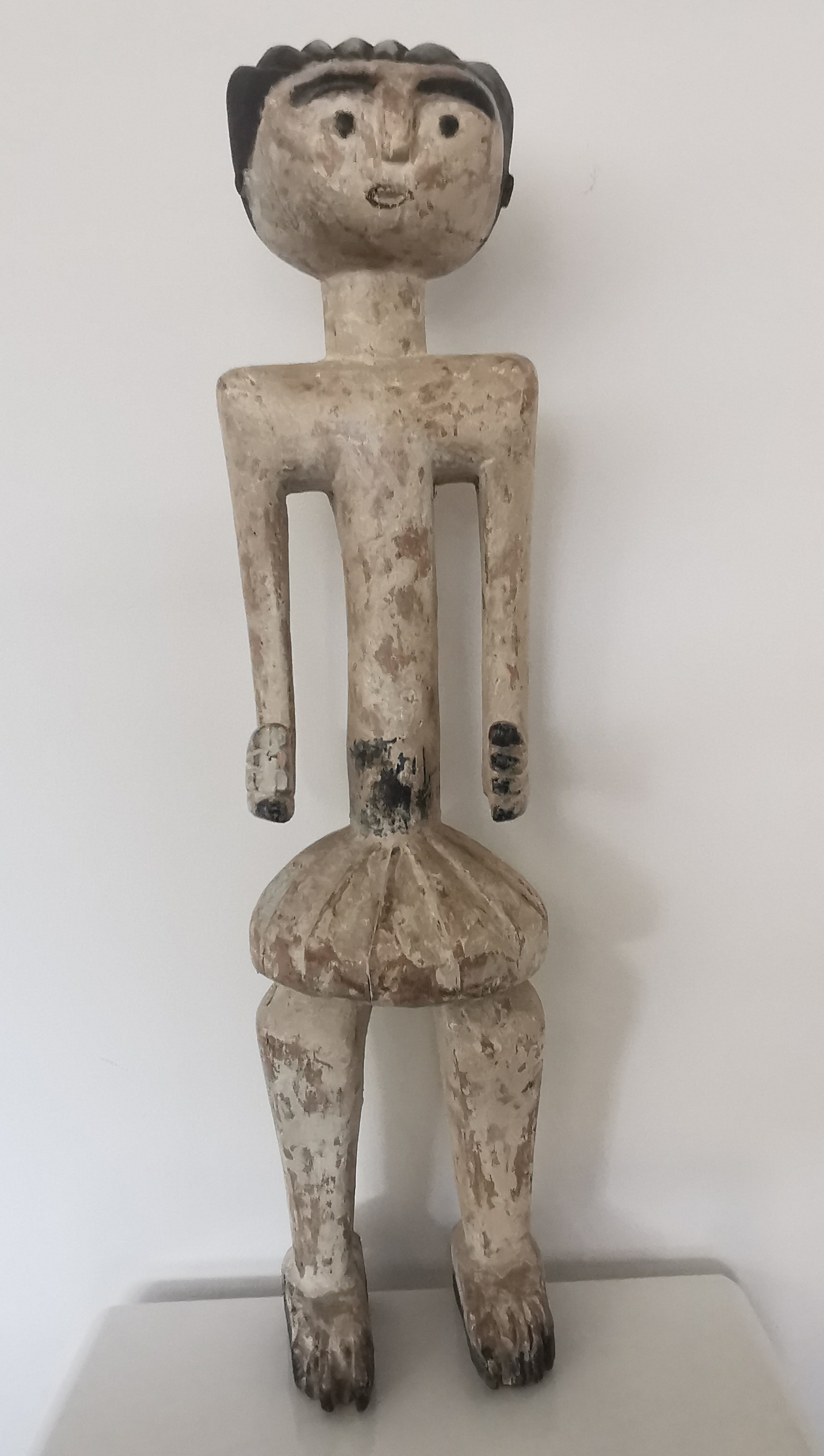 Togolese Ewe Tribe Carved Wood with White Kaolin Standing Male ...