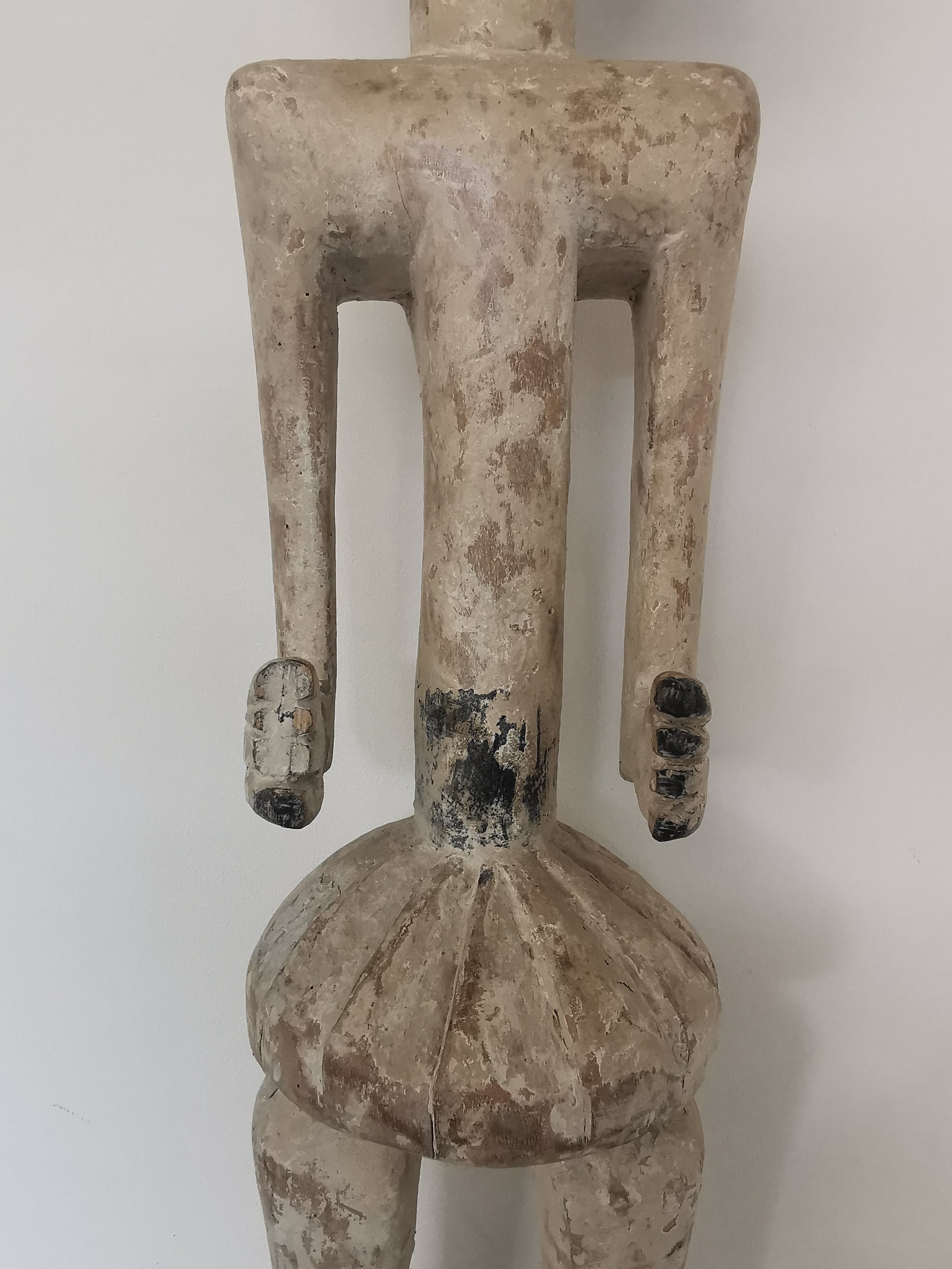 Togolese Ewe Tribe Carved Wood with White Kaolin Standing Male ...